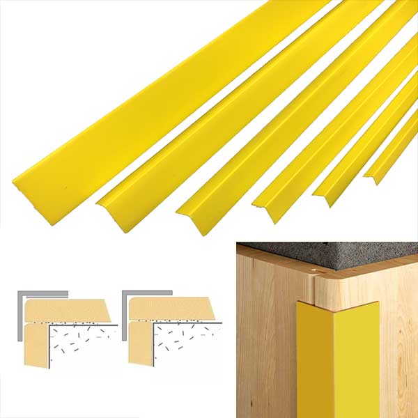 Buy High Quality 90 Degree Durable Plastic PVC Corner Yellow Angle Trim